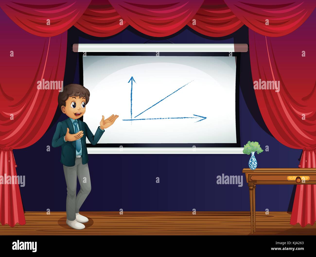 Illustration of a boy and his presentation Stock Vector Image & Art - Alamy