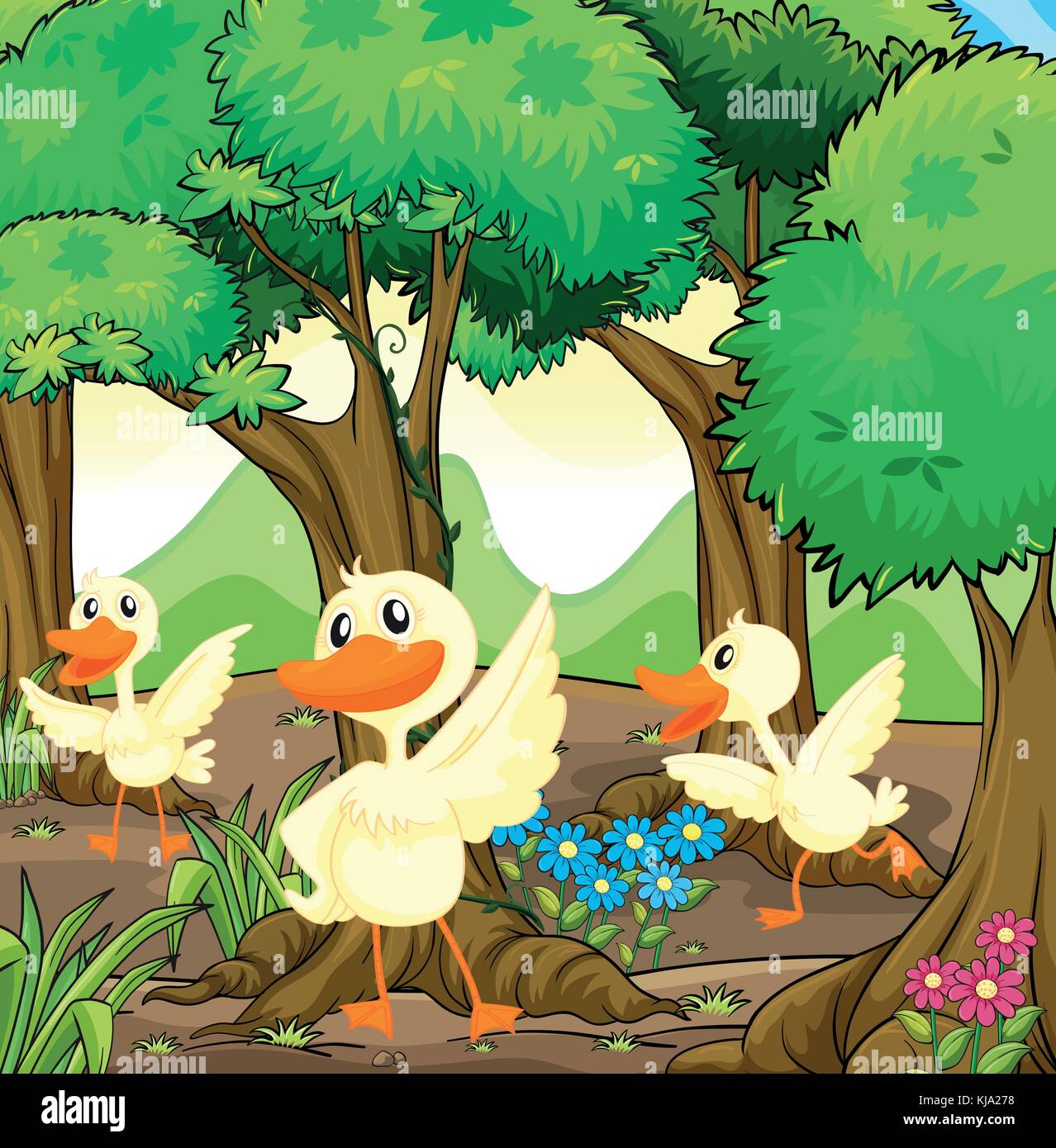 Two little ducks Stock Vector Images - Alamy