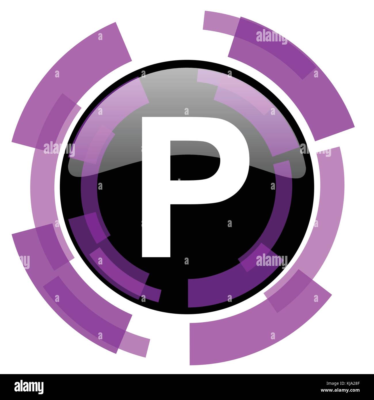 Parking pink violet modern design vector web and smartphone icon. Round ...