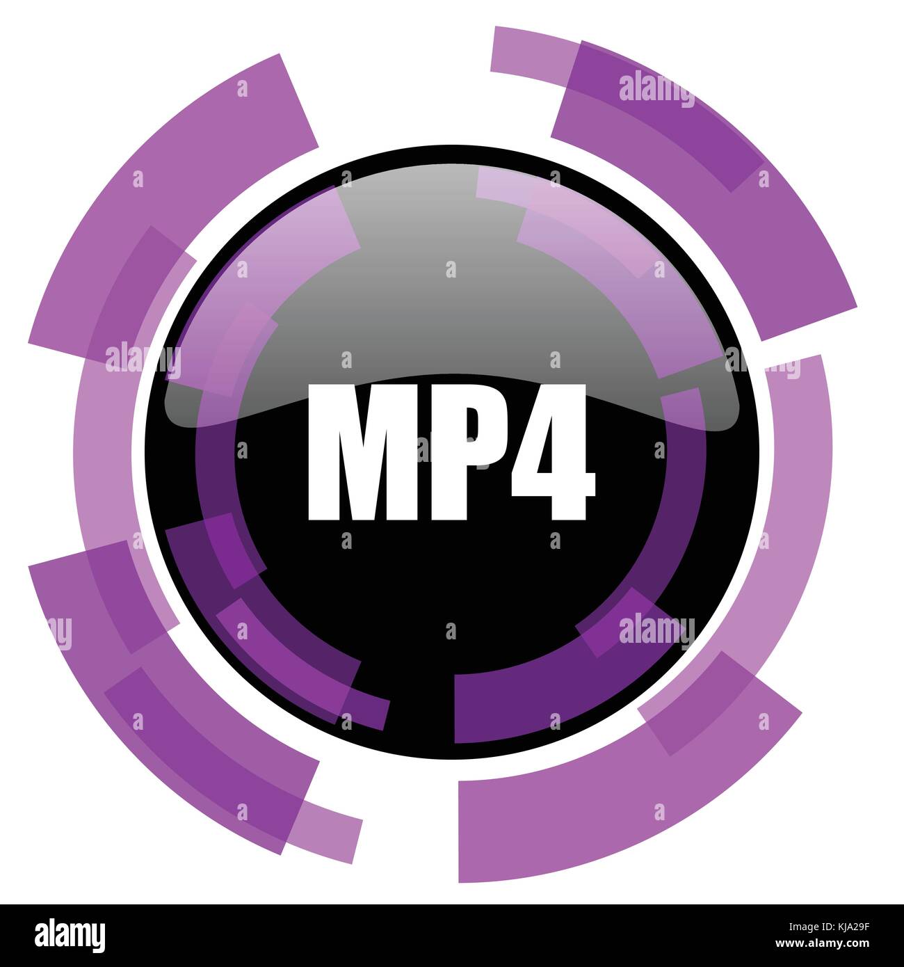 MP4 pink violet modern design vector web and smartphone icon. Round ...