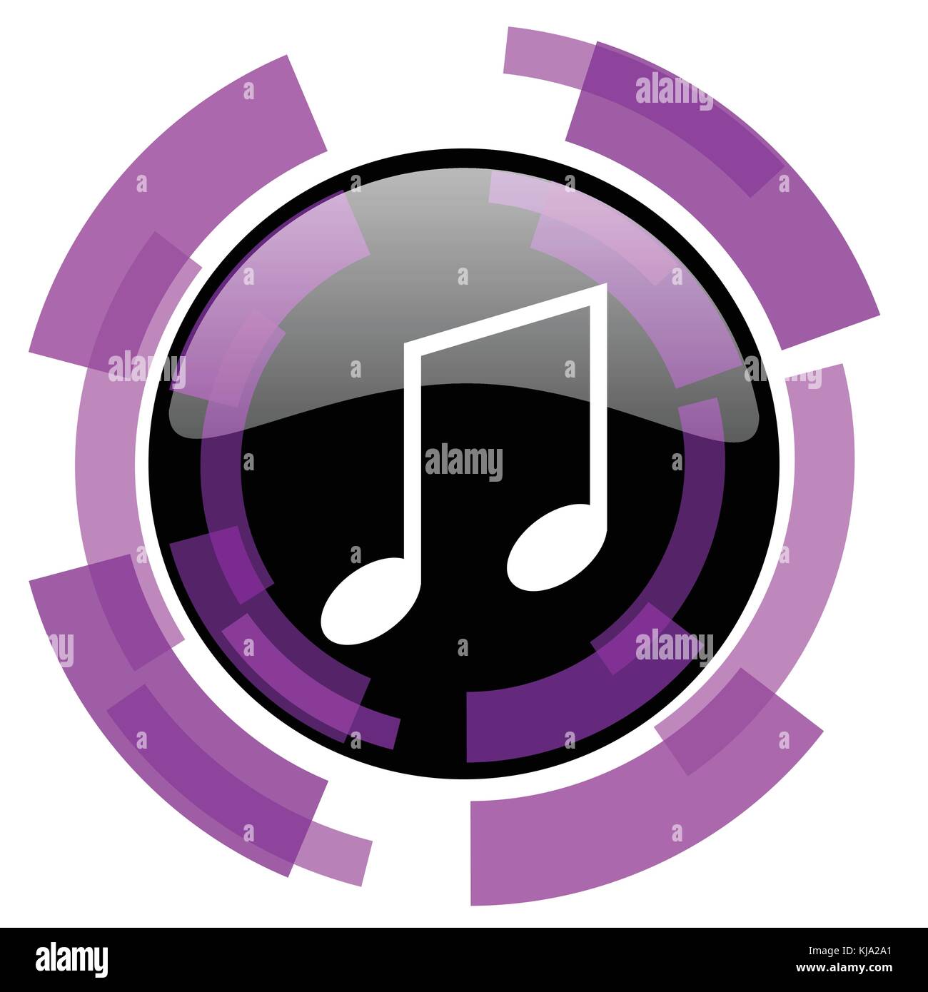 Music pink violet modern design vector web and smartphone icon. Round ...