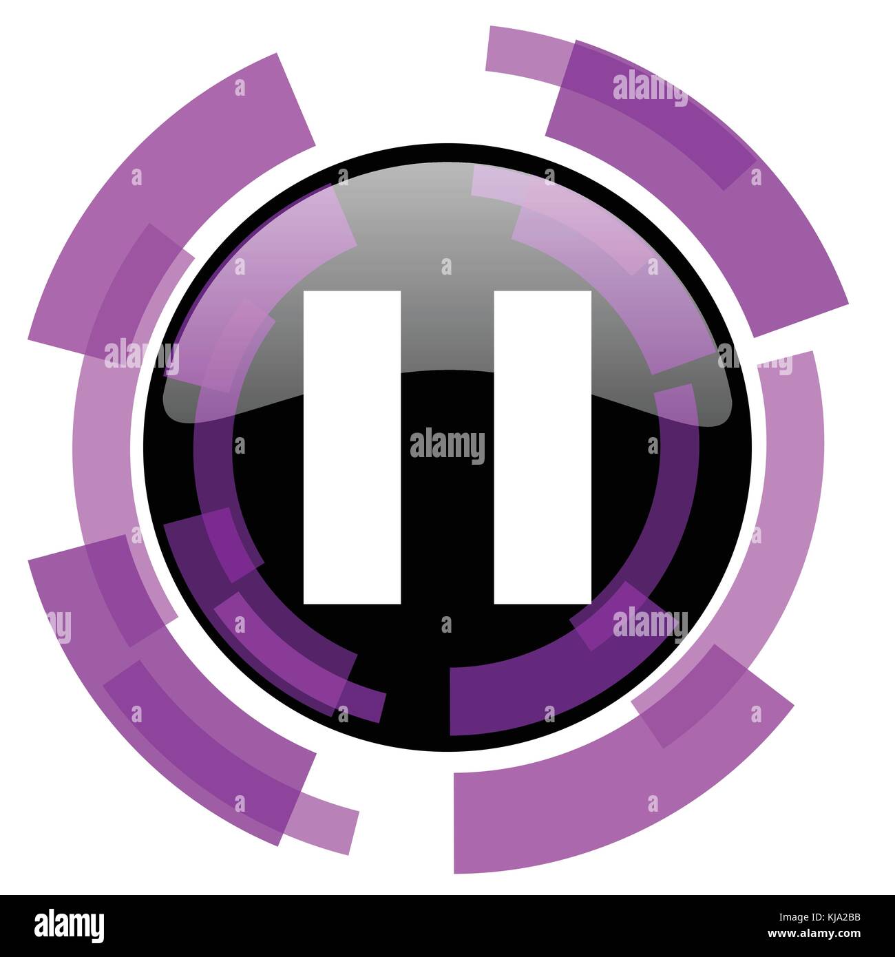 Pause pink violet modern design vector web and smartphone icon. Round ...