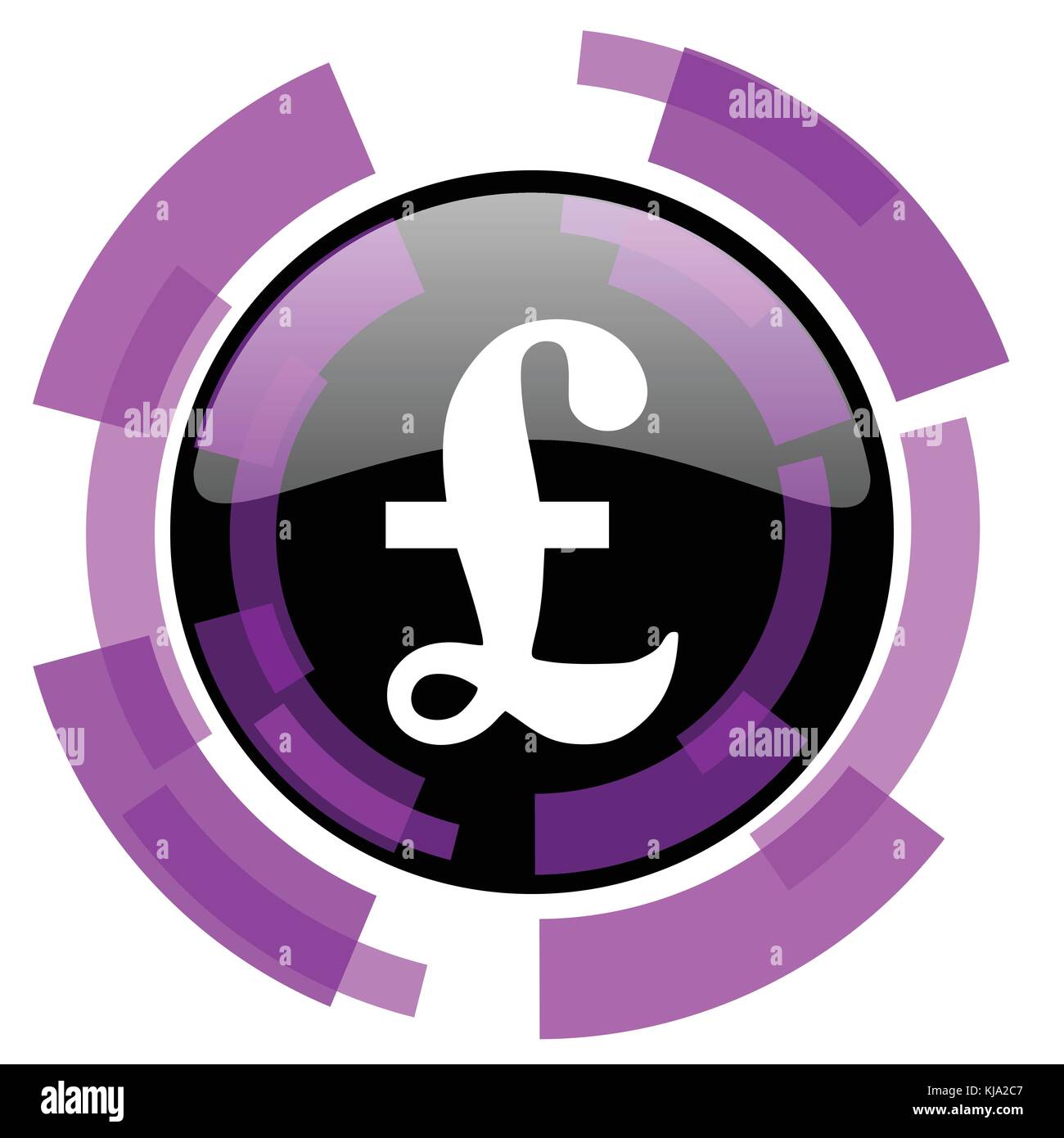 Pound pink violet modern design vector web and smartphone icon. Round ...