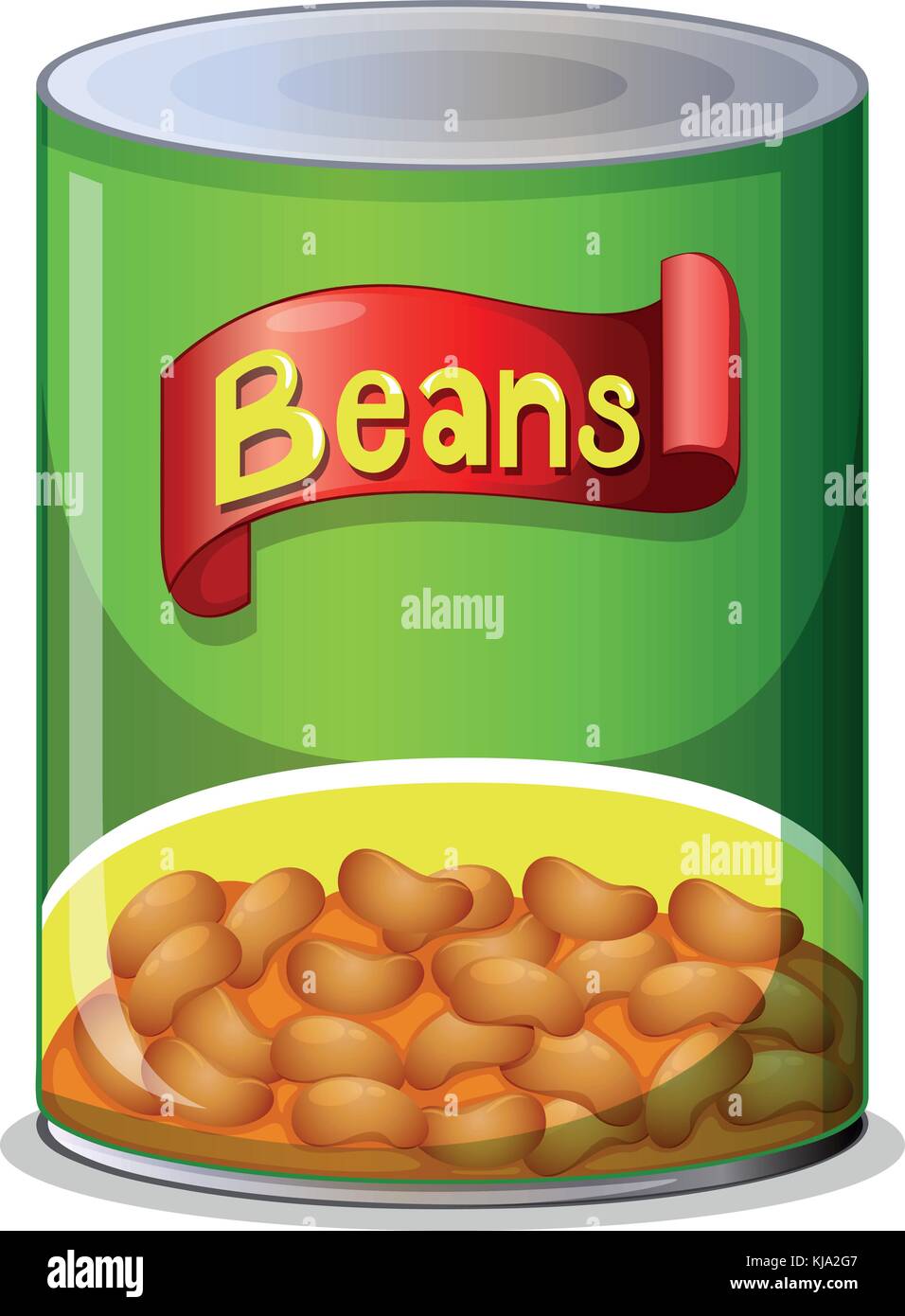 Illustration of a can of beans on a white background Stock Vector Image ...