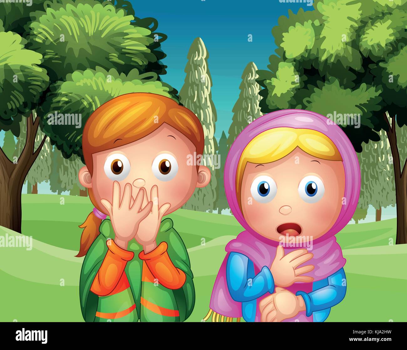 Woman face shocked park hi-res stock photography and images - Alamy