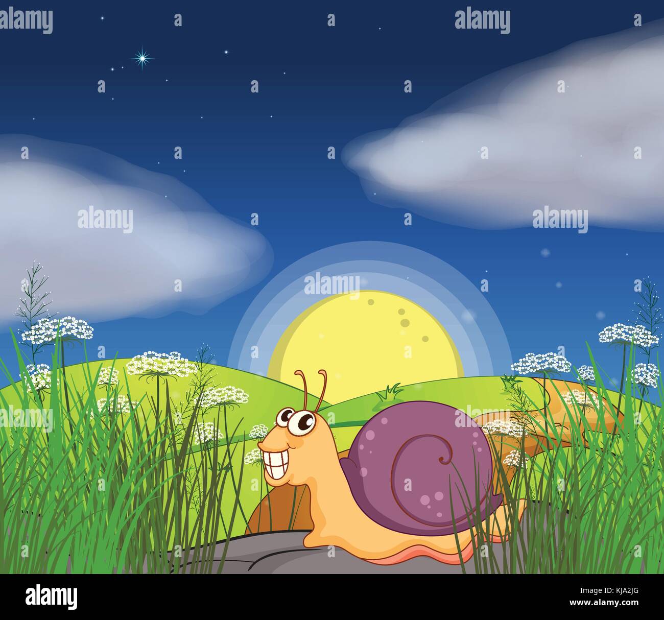 Illustration of a snail at the road Stock Vector Image & Art - Alamy