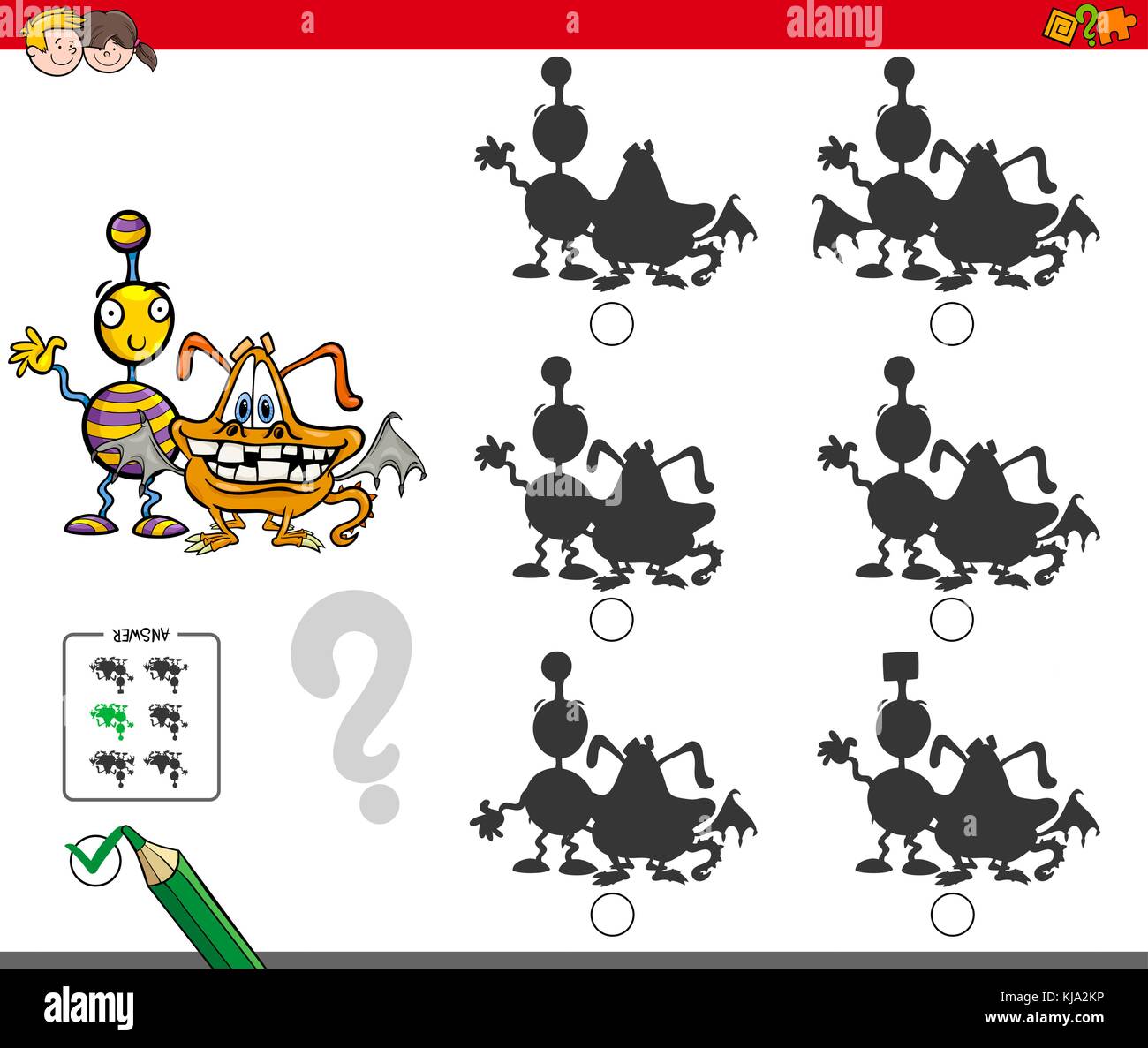 Cartoon Illustration of Finding the Shadow without Differences ...