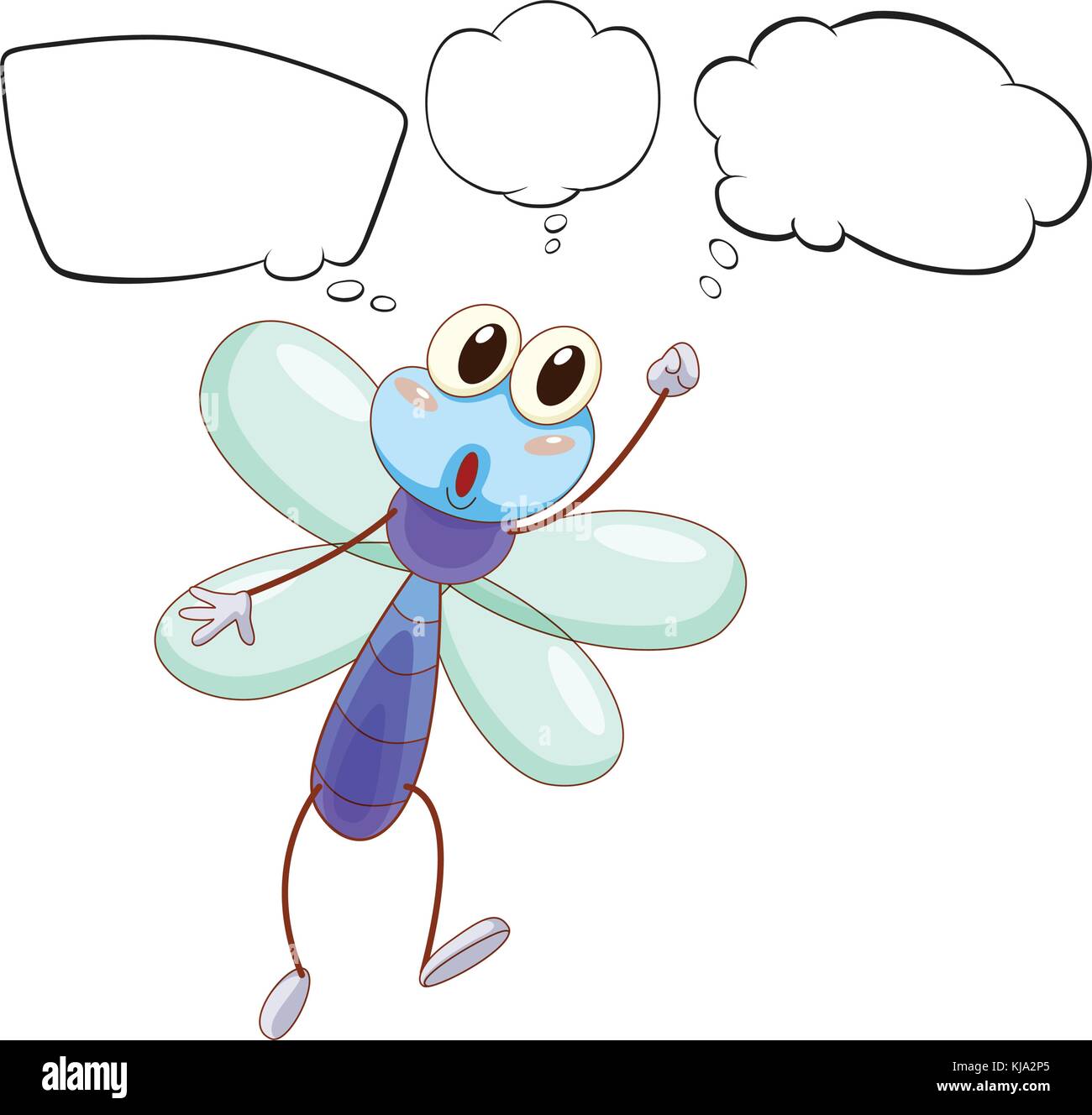 Illustration of an insect with empty thoughts on a white background ...