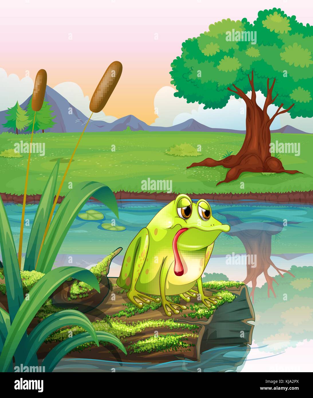 Lazy frog Stock Vector Images - Alamy
