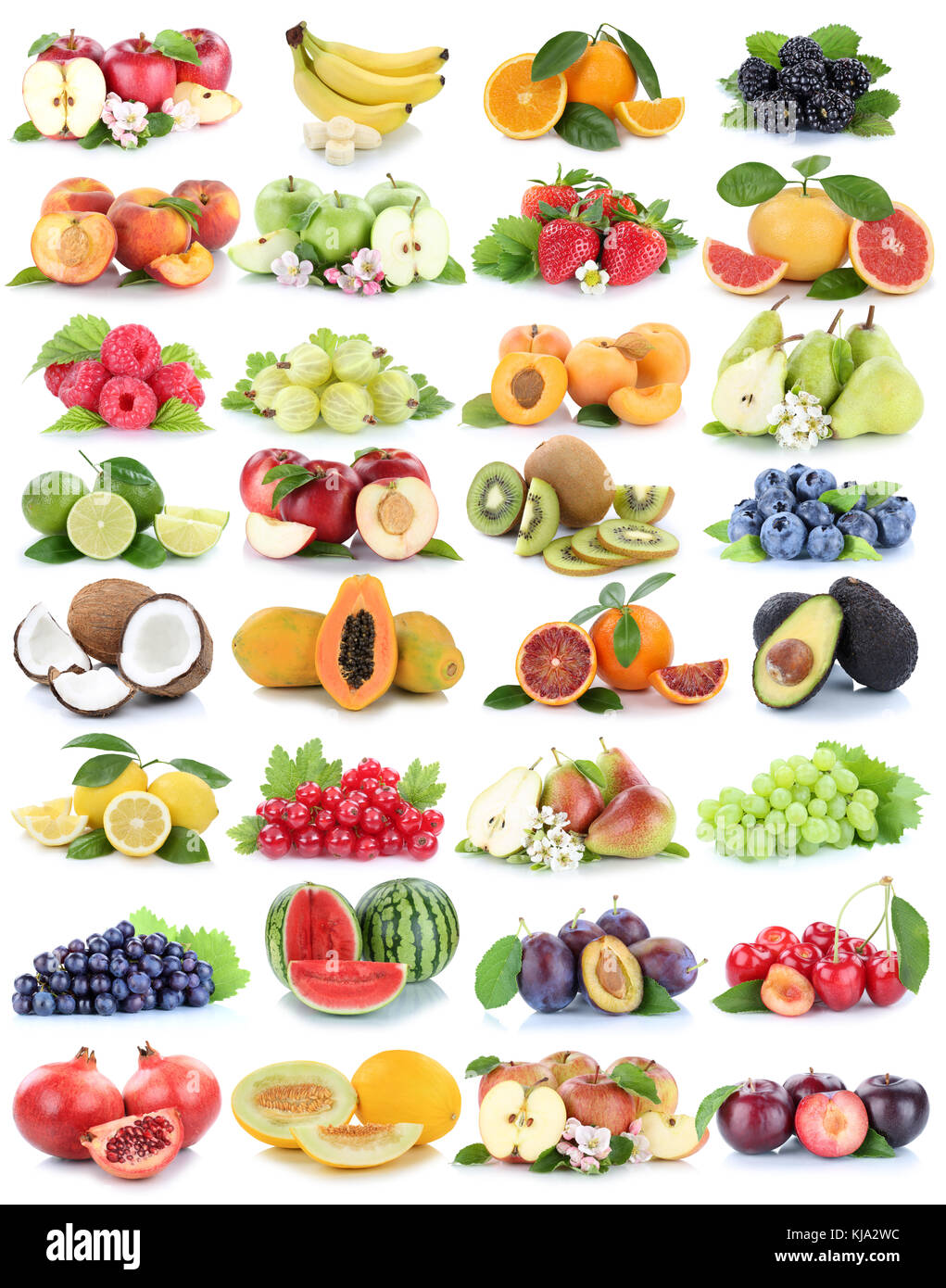 Fruits fruit collection fresh orange apple apples strawberry melon ...