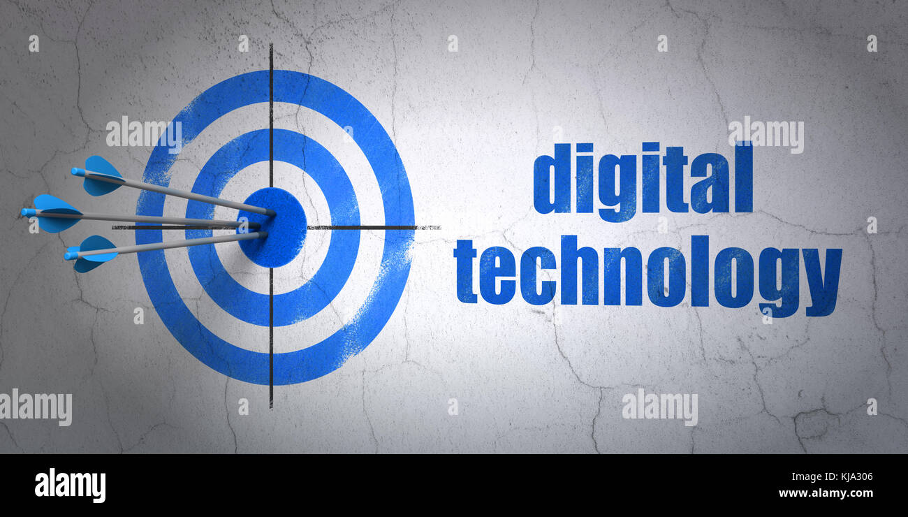 Data concept: target and Digital Technology on wall background Stock ...