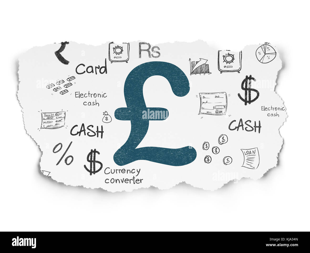 Money concept: Pound on Torn Paper background Stock Photo - Alamy