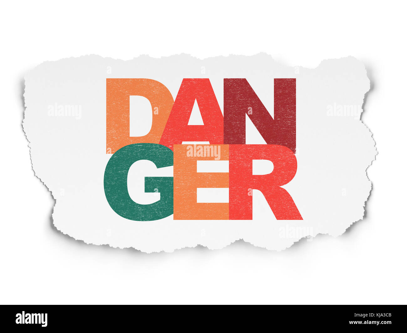 Protection concept: Danger on Torn Paper background Stock Photo - Alamy