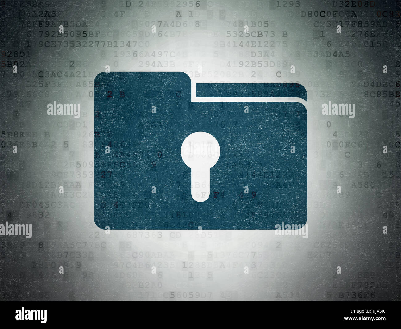 Business concept: Folder With Keyhole on Digital Data Paper background ...