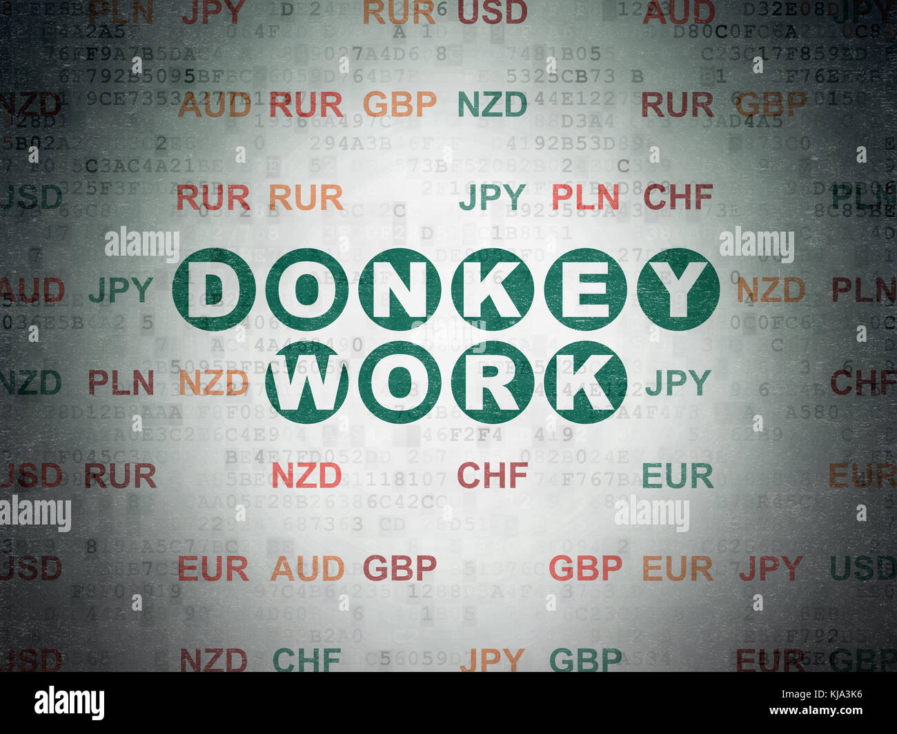 Business concept: Donkey Work on Digital Data Paper background Stock ...