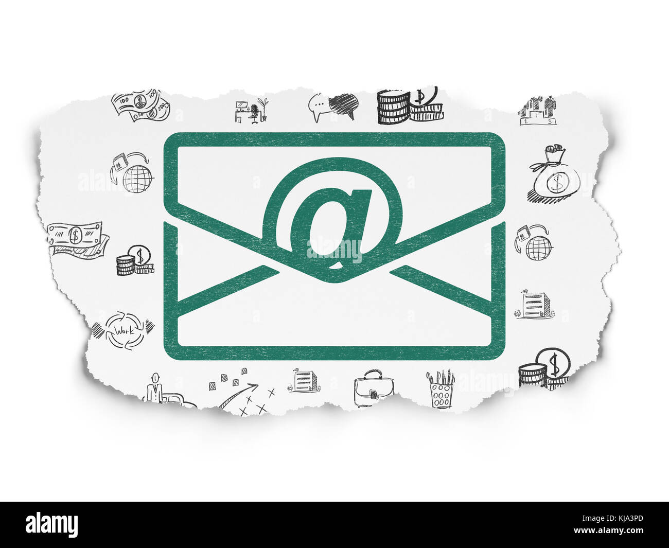 Finance concept: Email on Torn Paper background Stock Photo - Alamy