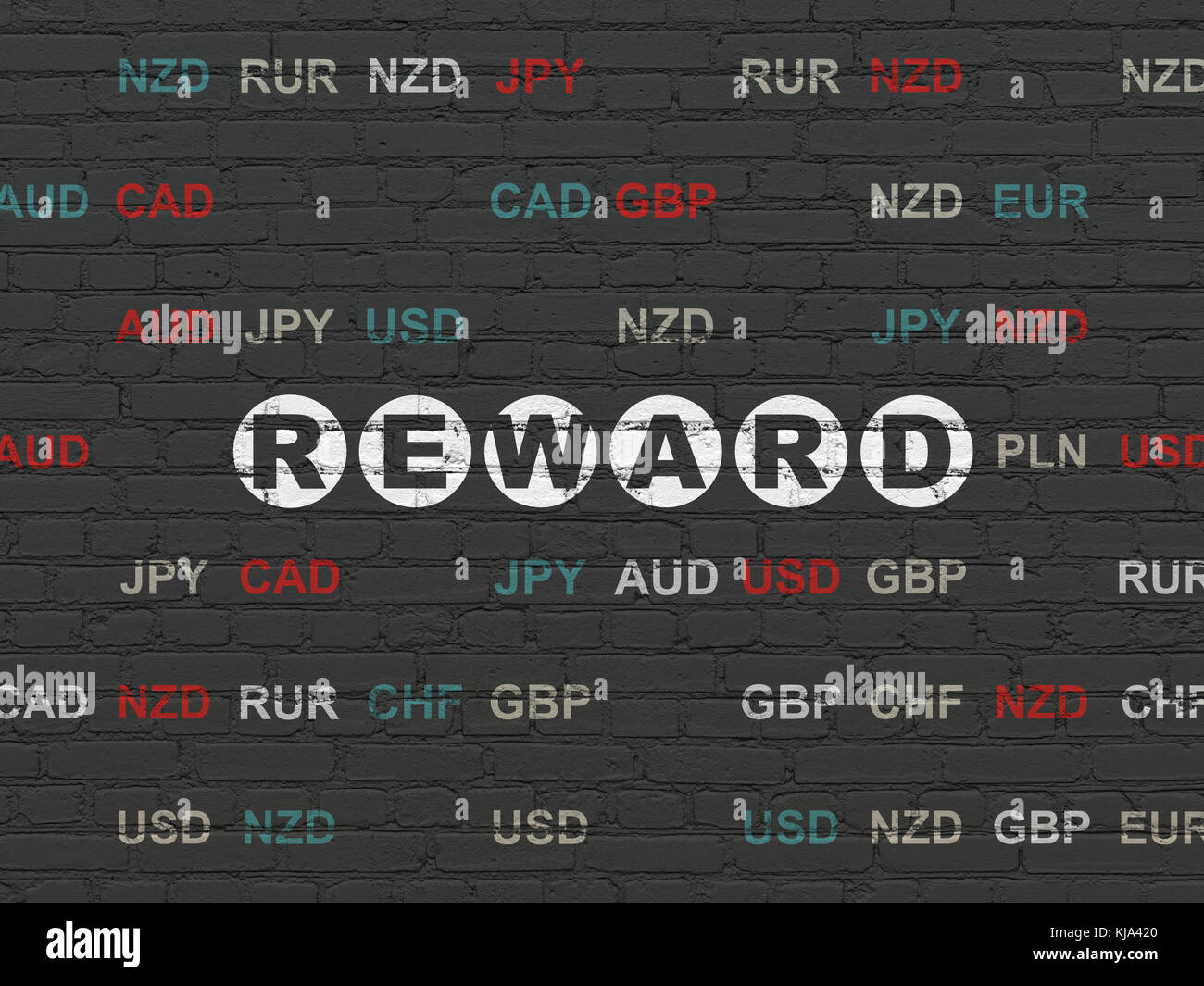 Business concept: Reward on wall background Stock Photo - Alamy