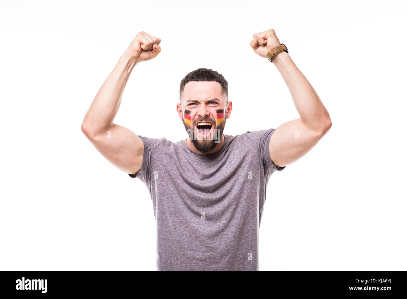 Germany win. Victory, happy and goal scream emotions of Germany ...