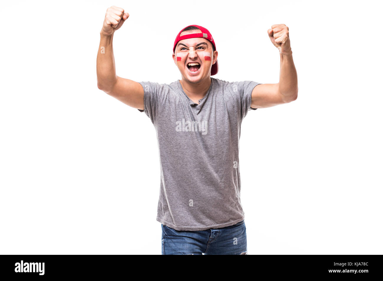 Poland flag face paint hi-res stock photography and images - Alamy