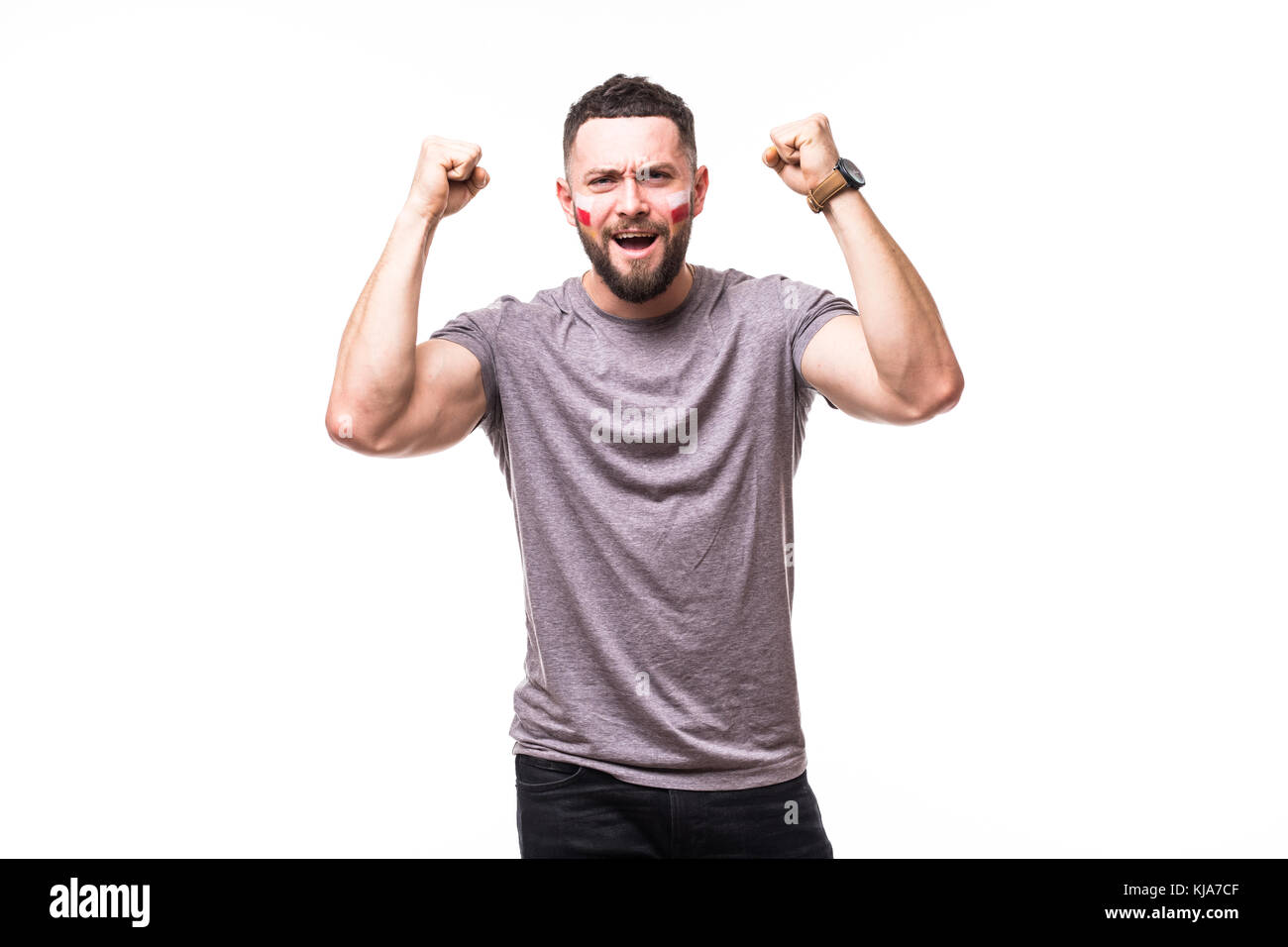 Poland win. Victory, happy and goal scream emotions of Poland football ...