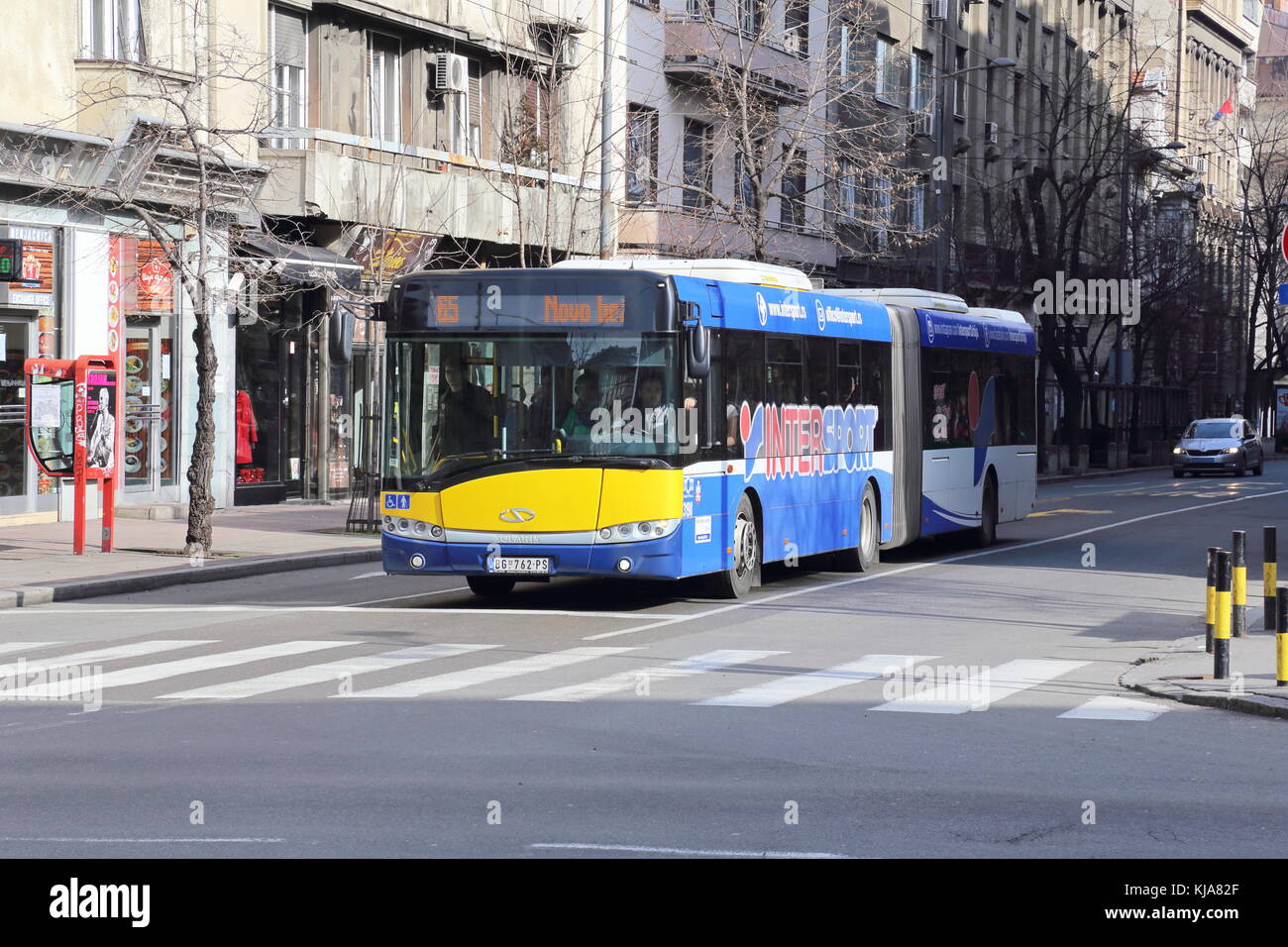 Solaris Urbino 18 public bus in Belgrade, Serbia Stock Photo - Alamy