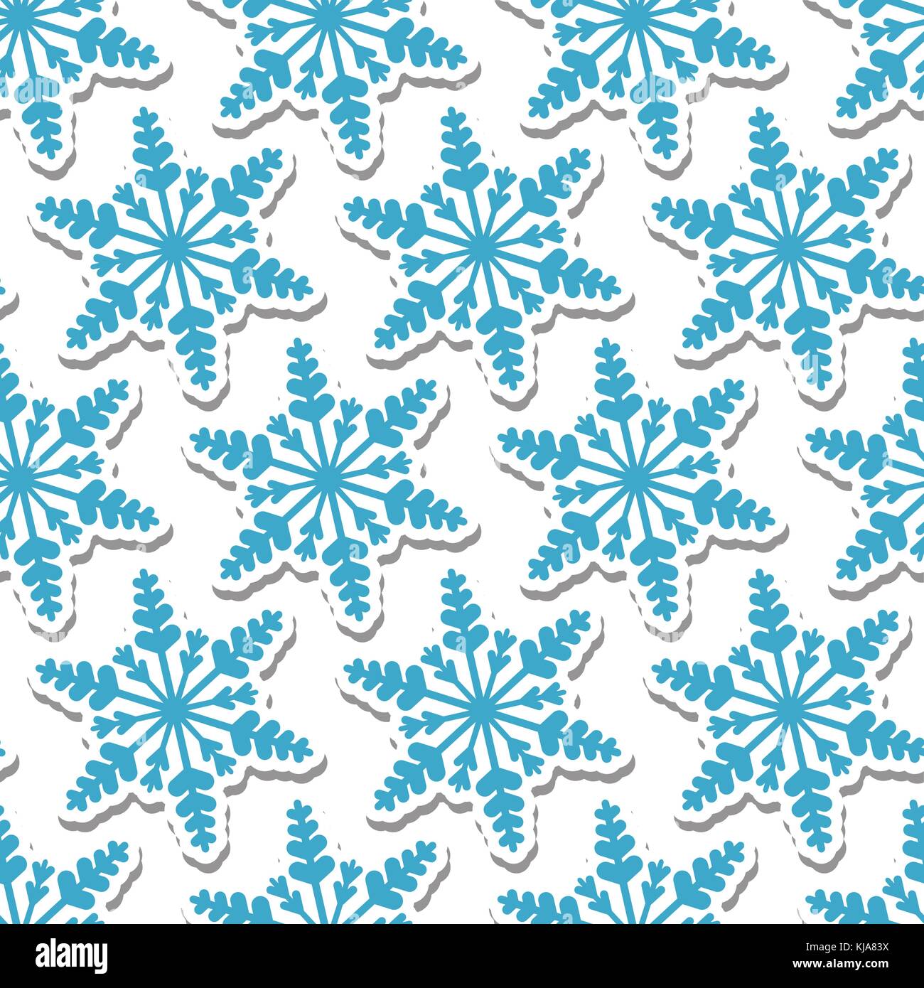 Volumetric snowflakes seamless pattern. New Year's snow endless ...
