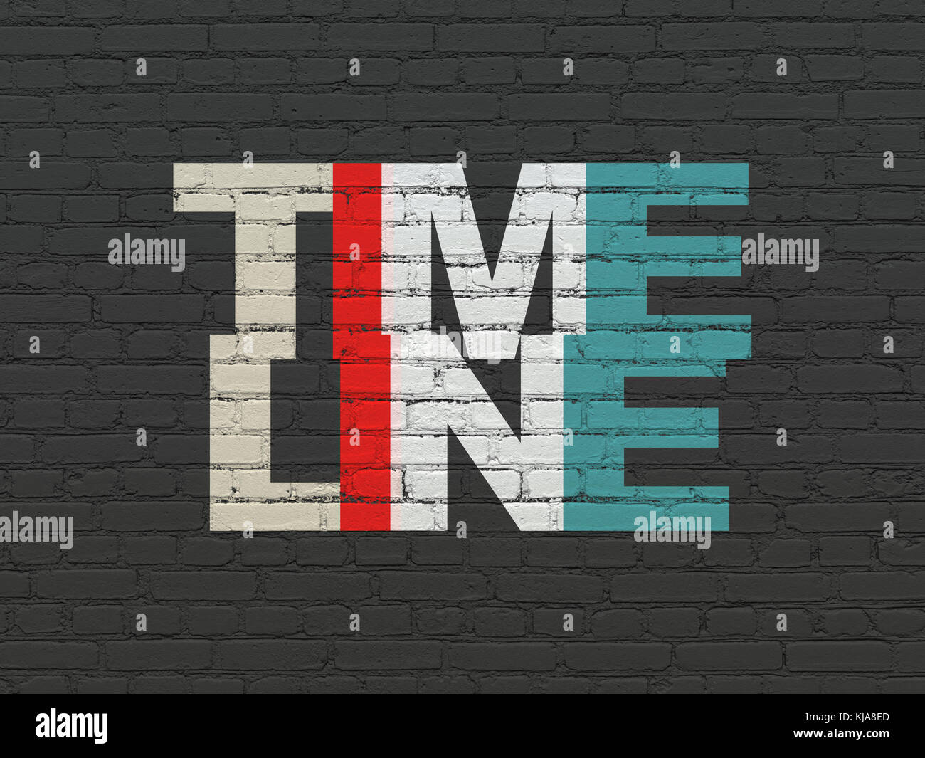 Timeline concept: Timeline on wall background Stock Photo - Alamy