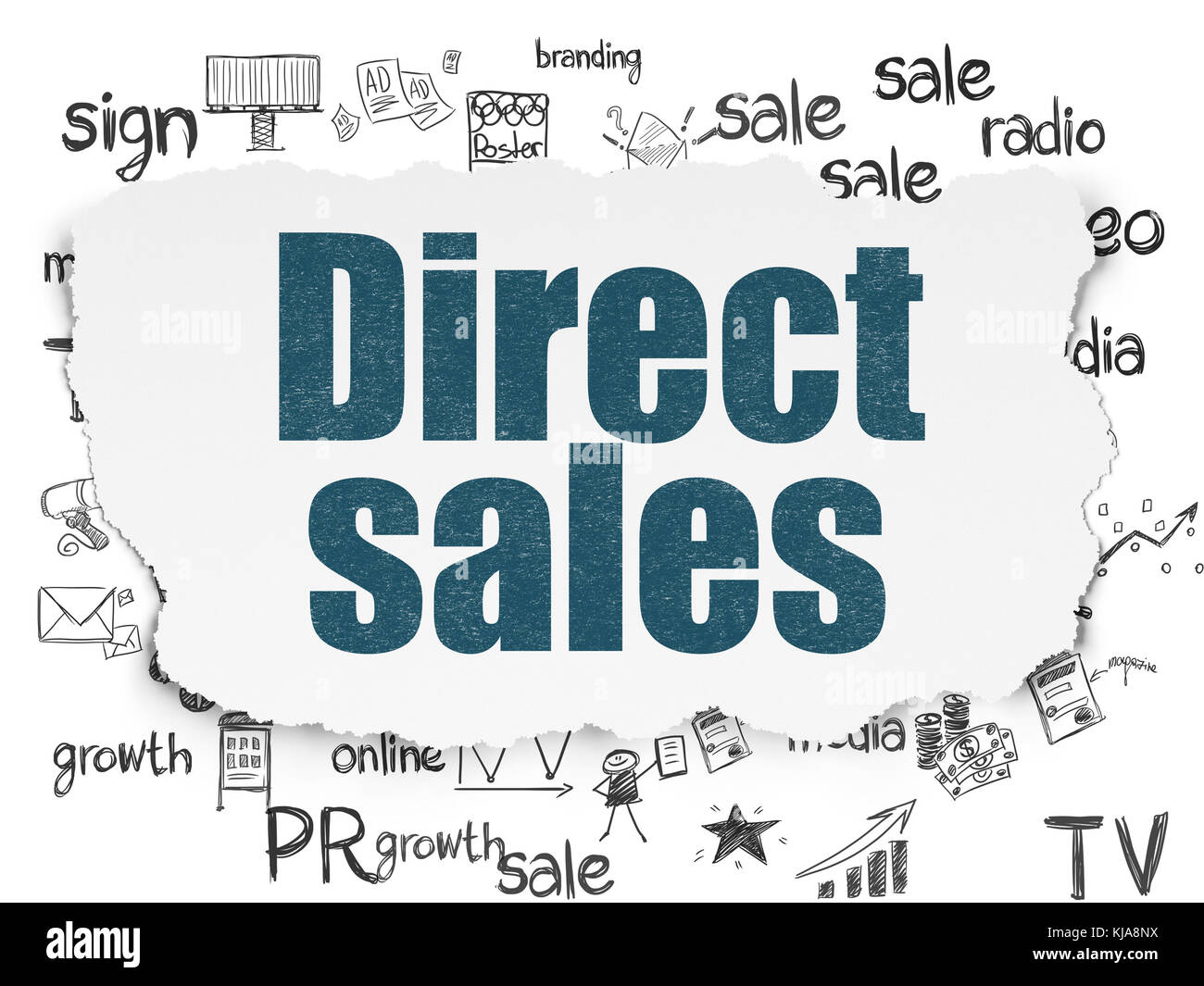 Advertising concept: Direct Sales on Torn Paper background Stock Photo ...