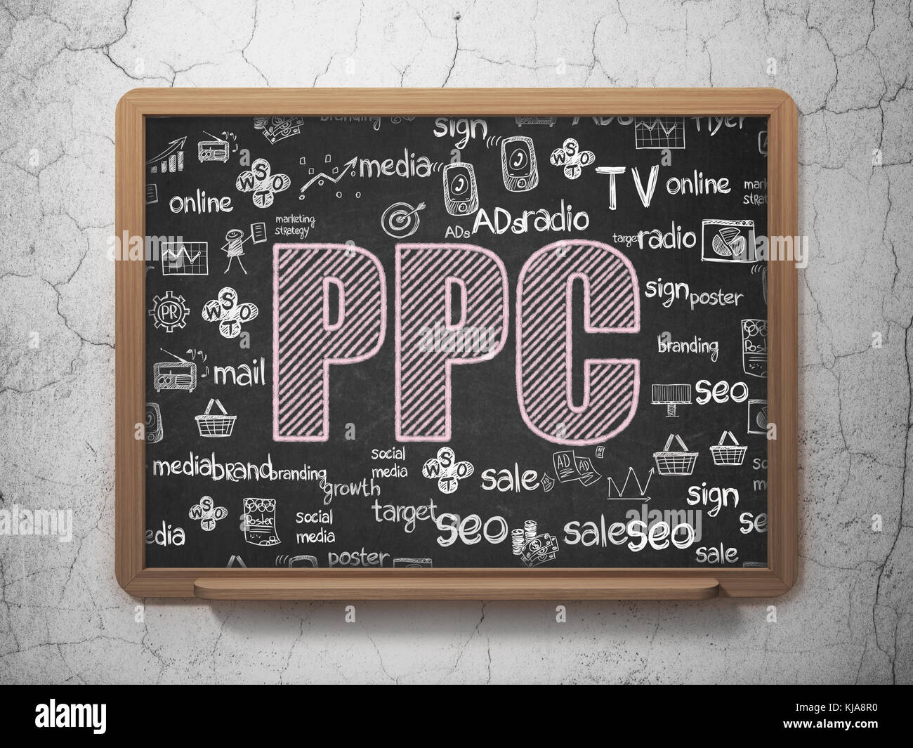 Marketing concept: PPC on School board background Stock Photo - Alamy