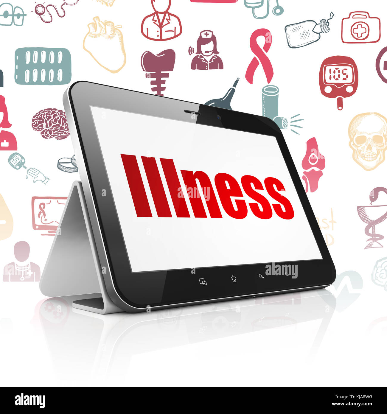 Medicine concept: Tablet Computer with Illness on display Stock Photo ...