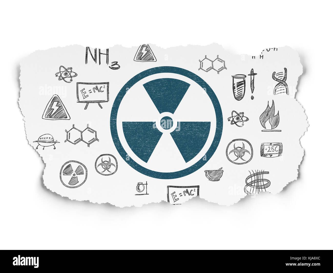 Science concept: Radiation on Torn Paper background Stock Photo - Alamy