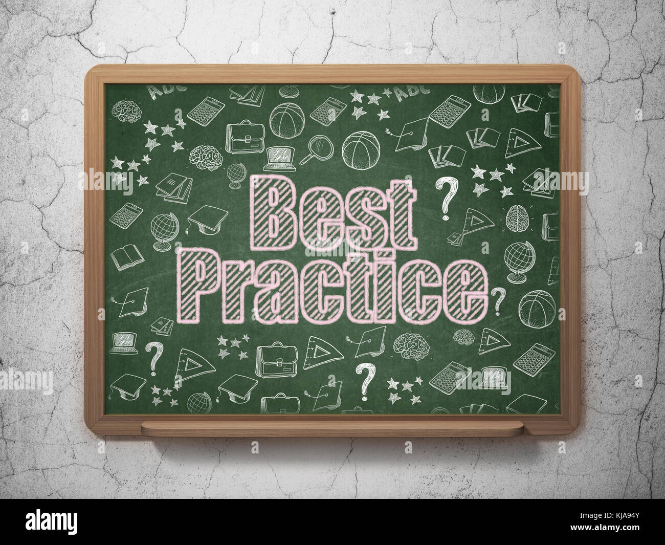 Learning concept: Best Practice on School board background Stock Photo ...