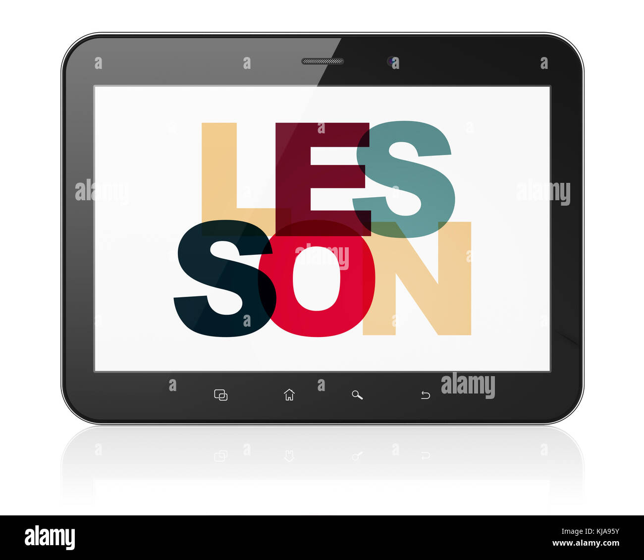 Learning concept: Tablet Computer with Lesson on display Stock Photo ...