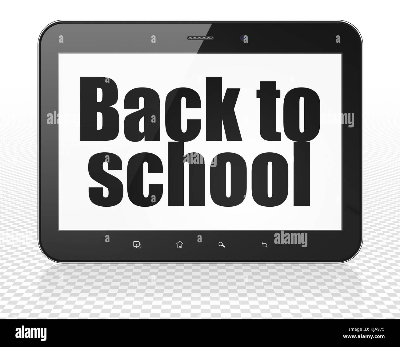 Studying concept: Tablet Pc Computer with Back to School on display ...