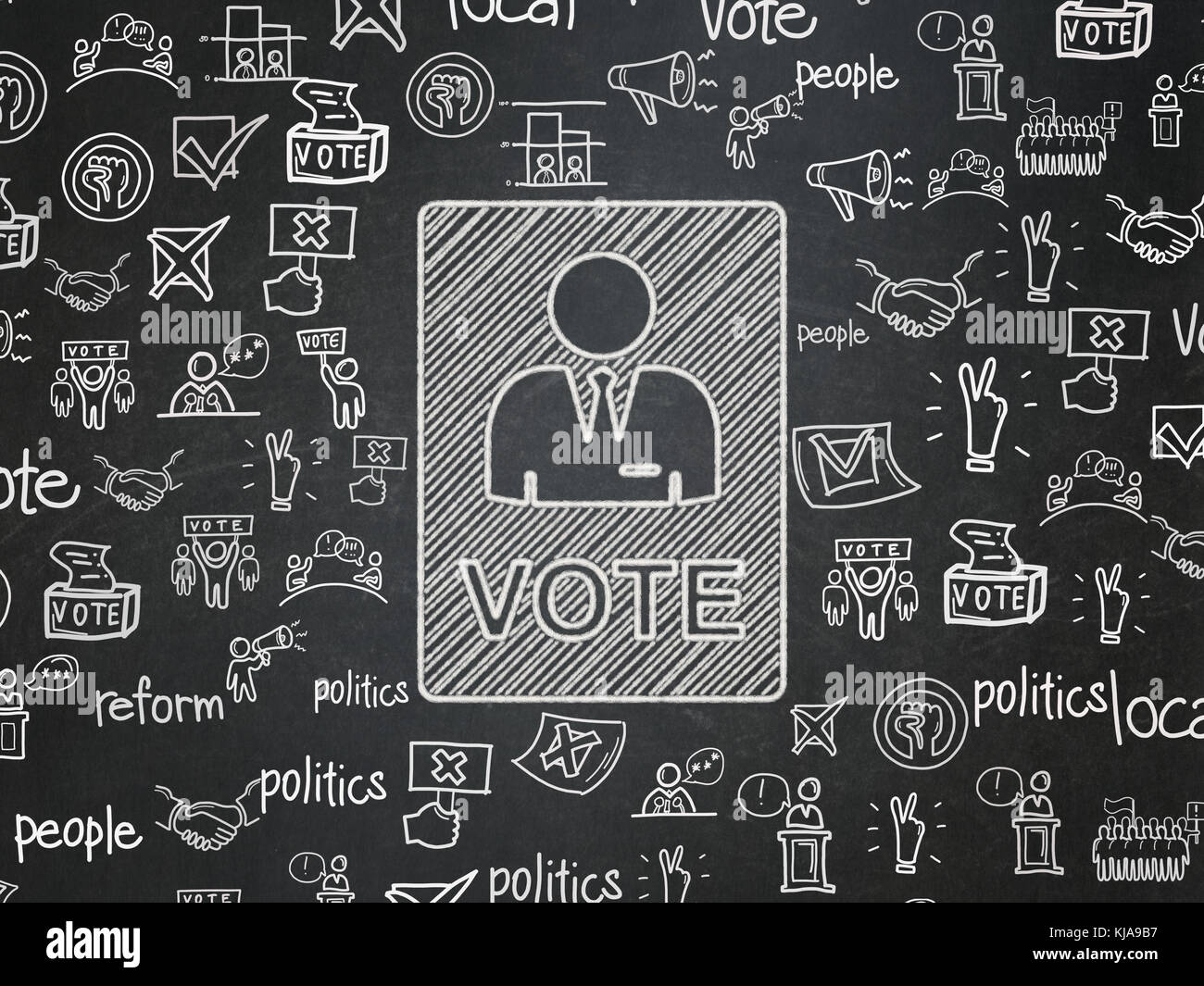Political concept: Ballot on School board background Stock Photo - Alamy