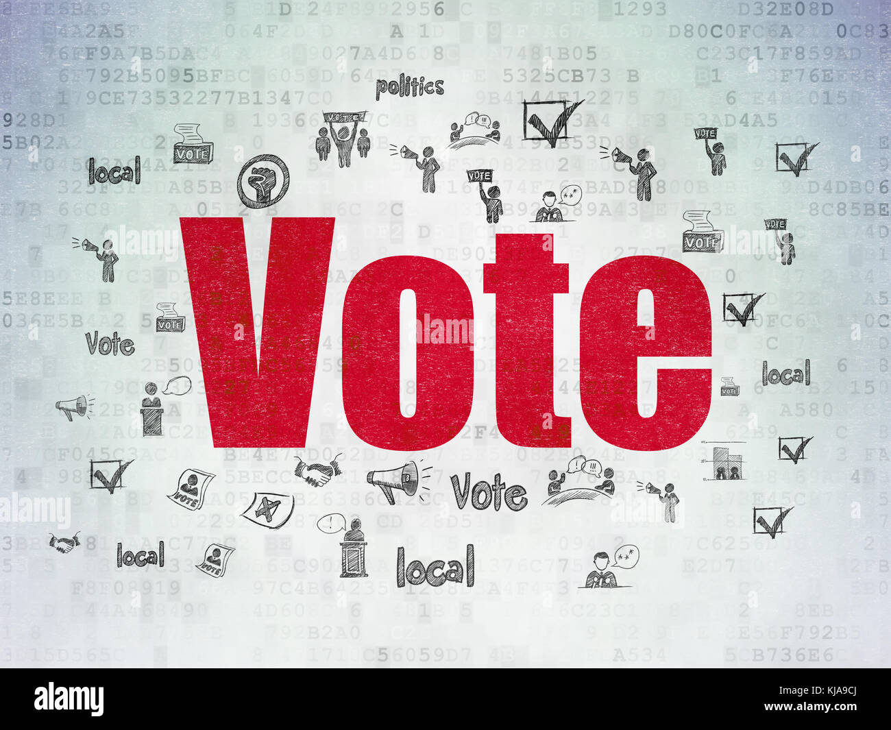 Political concept: Vote on Digital Data Paper background Stock Photo ...