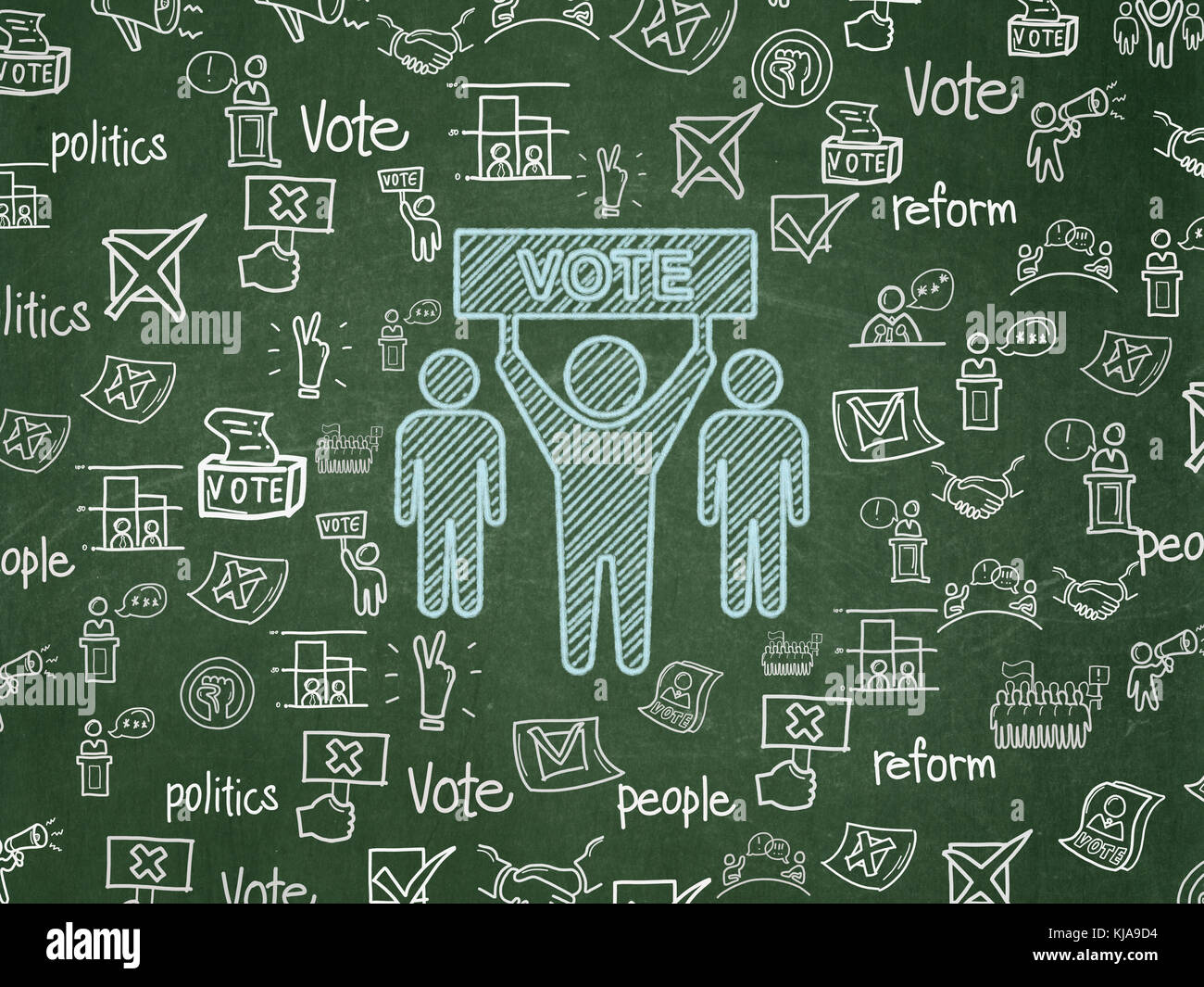 Politics concept: Election Campaign on School board background Stock ...