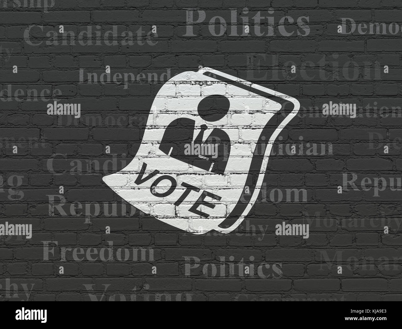 Political concept: Ballot on wall background Stock Photo - Alamy