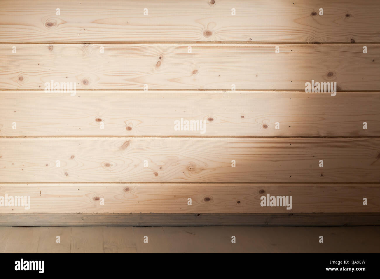 Wall with soft shadow. Empty wooden house interior, background photo ...