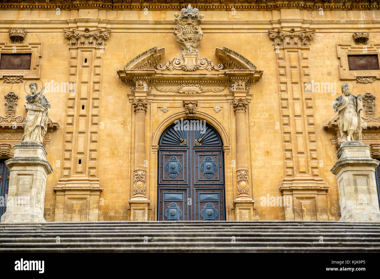 Facade of San Pietro Church in Modica Stock Photo - Alamy