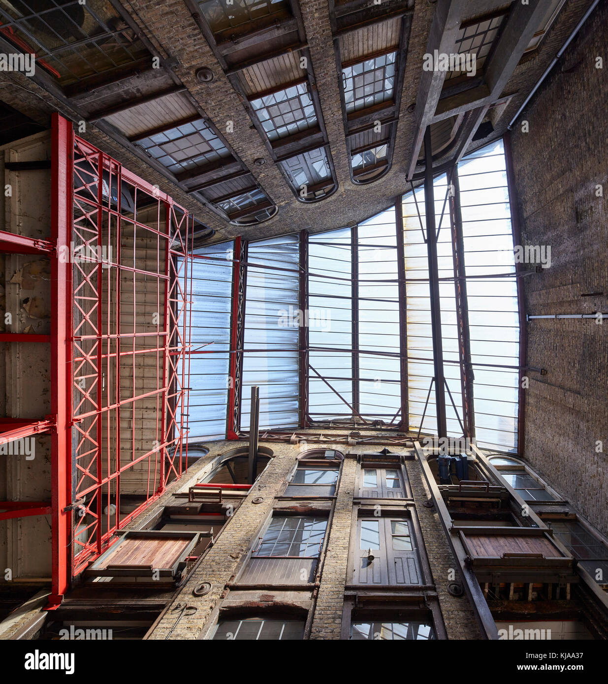 Full-height atrium with skylight and original features viewed from ...