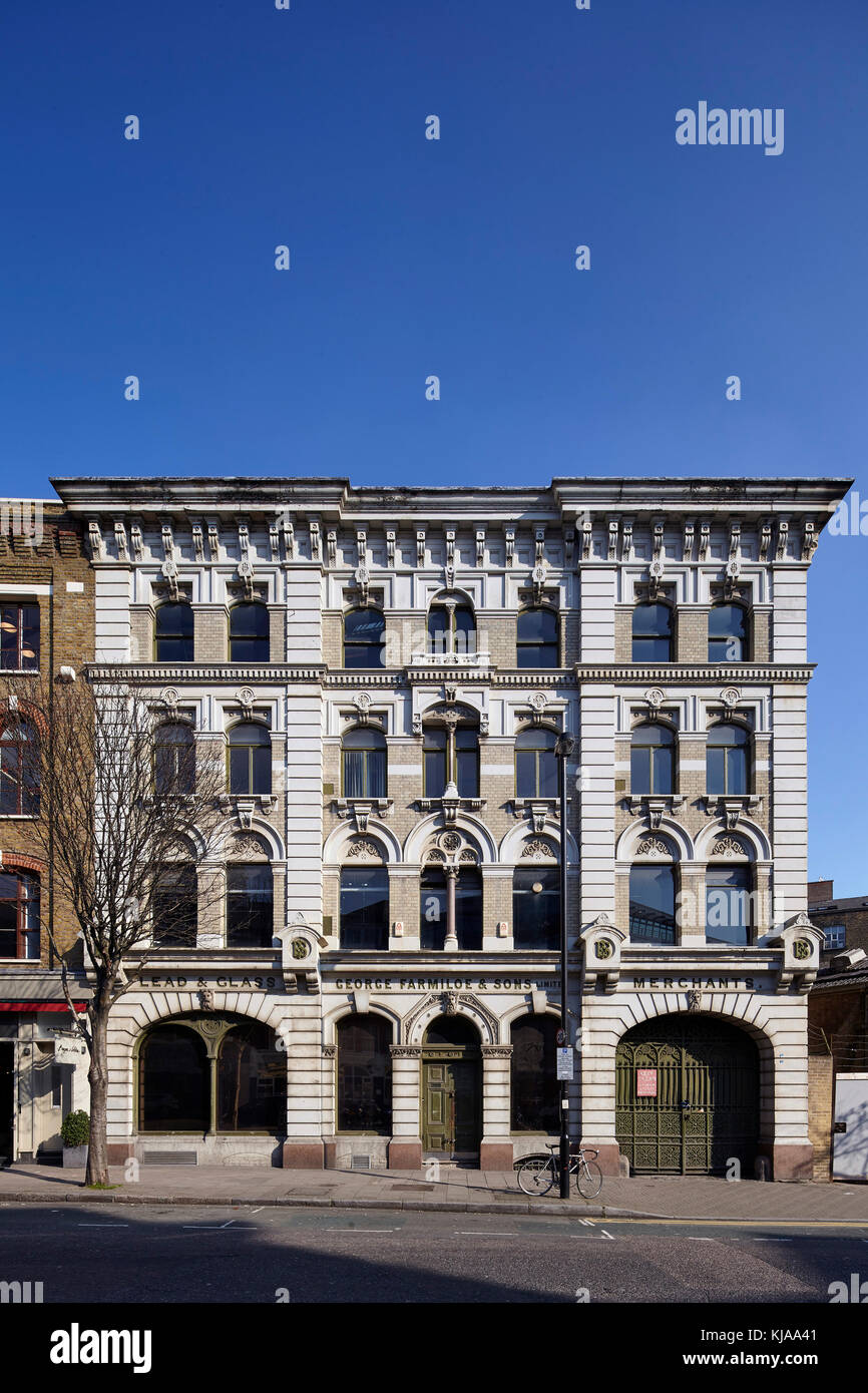 Front elevation of street facade. The Farmiloe Building, London, United ...