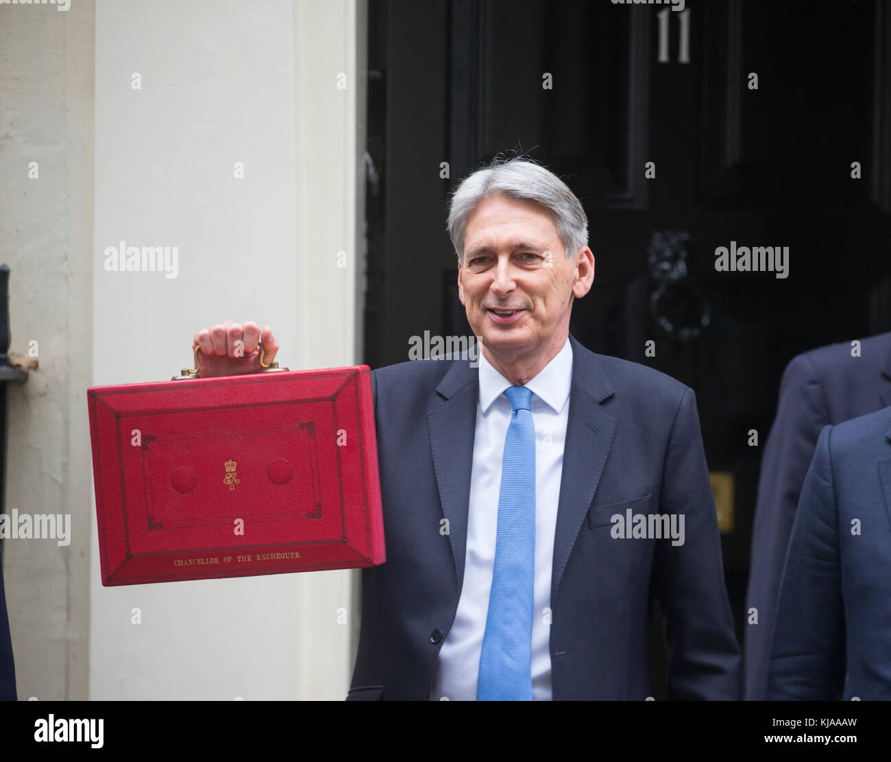 Chancellor of the Exchequer, Philip Hammond, outside number 11 Downing ...