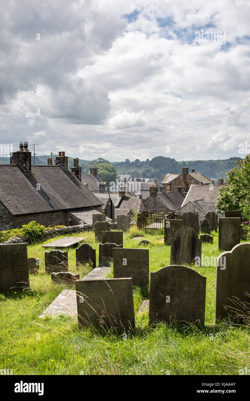 Gravestones in the churchyard of St Gile's church, Hartington ...