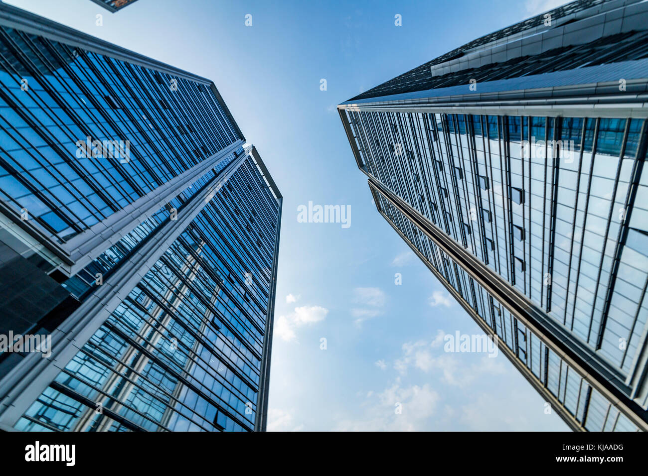 Bottom view of office building window close up Stock Photo - Alamy