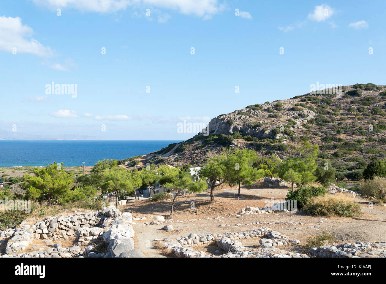 Remains of walls of buildings of the ancient people on the island of ...