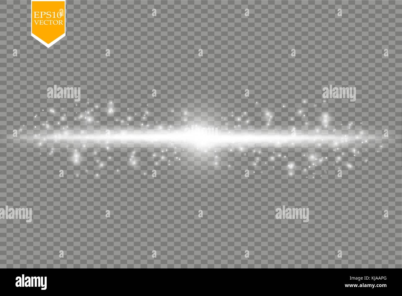 Shining line with light effects. Isolated on black transparent ...