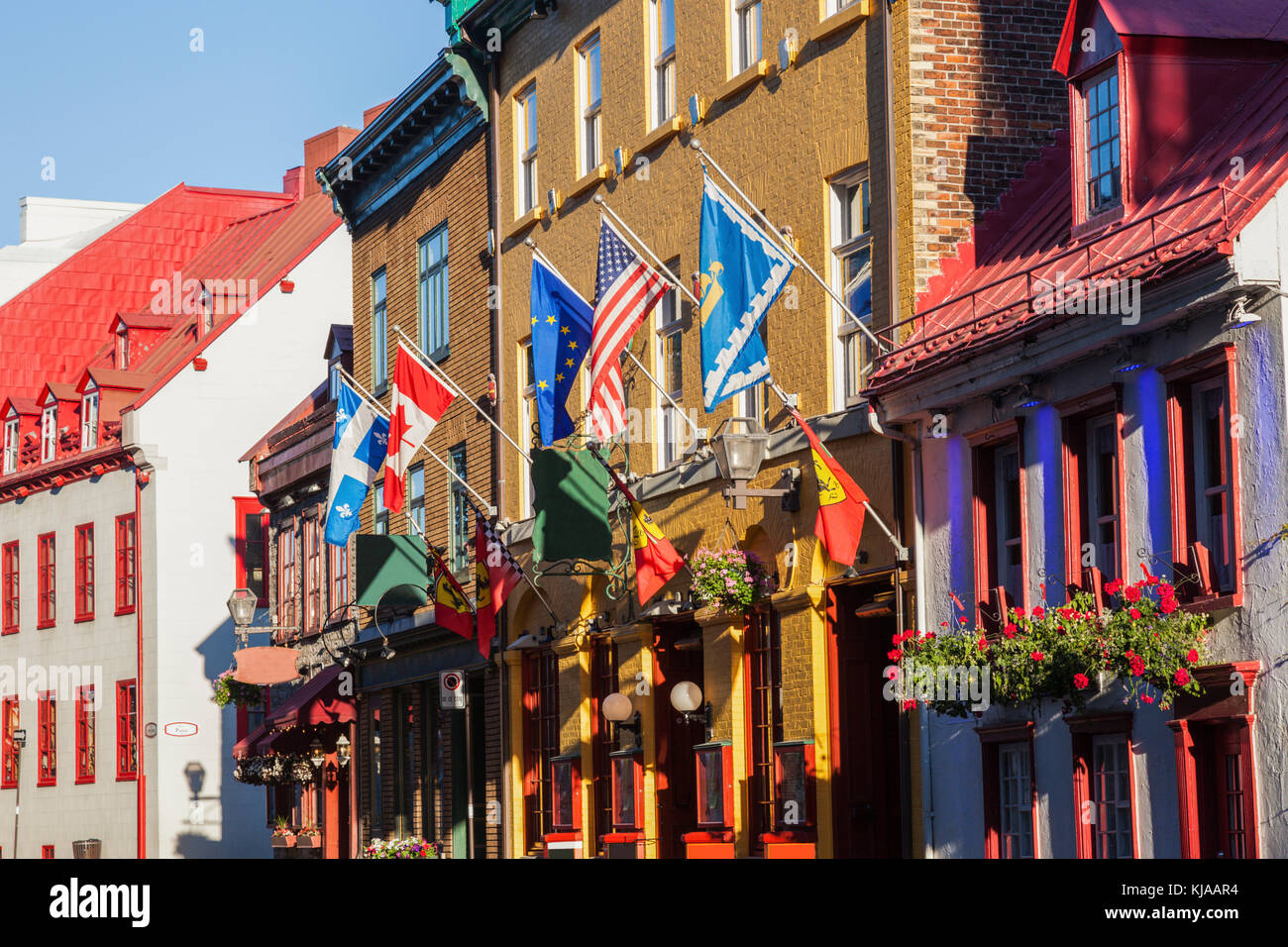 Colorful architecture of Quebec City. Quebec City, Quebec, Canada Stock ...