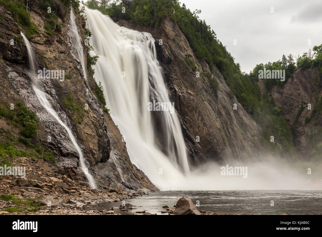 Montmorency Falls in Quebec. Quebec City, Quebec, Canada Stock Photo ...