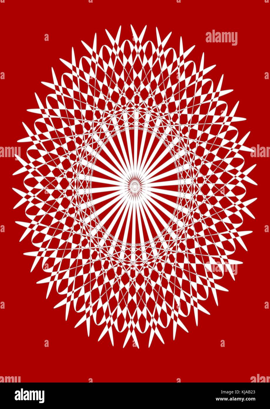 Large White Snowflake on Red Background Stock Vector Image & Art - Alamy